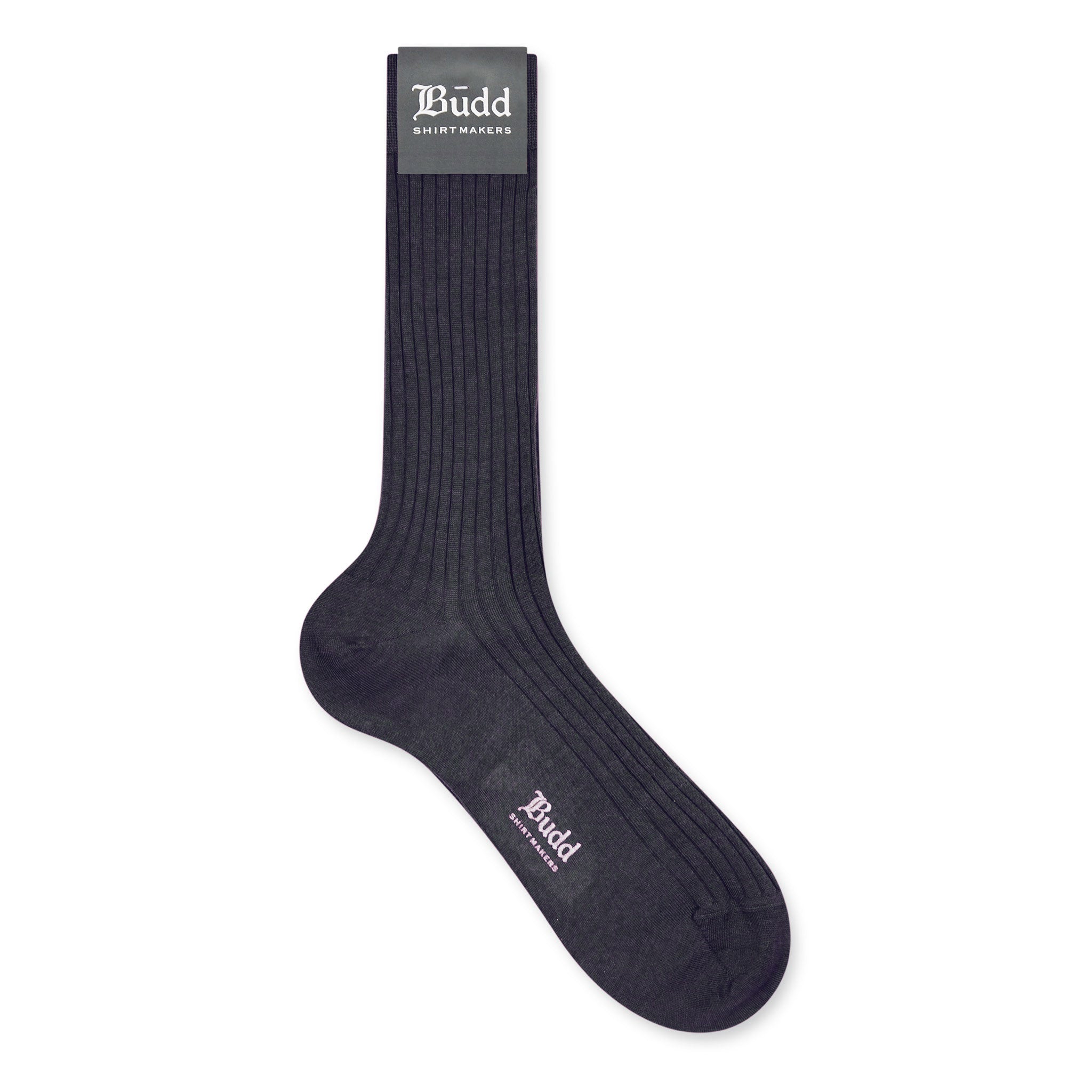 Plain Cashmere and Silk Short Socks in Dark Grey – Budd London