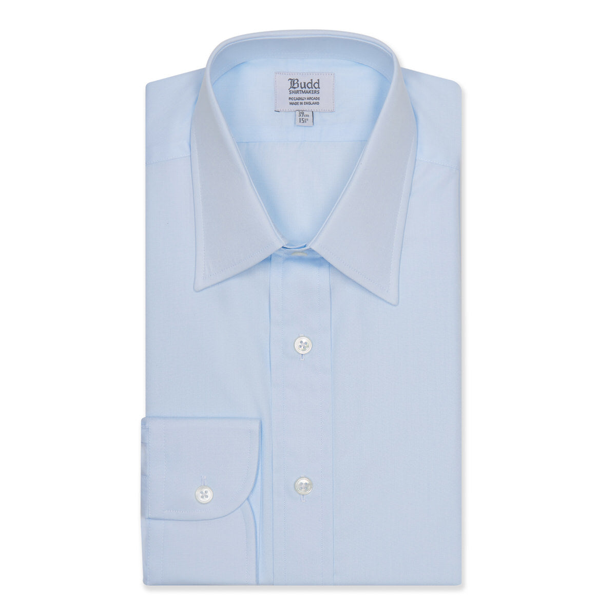 Classic Fit Poplin Button Cuff Shirt in Sky Blue – Budd London