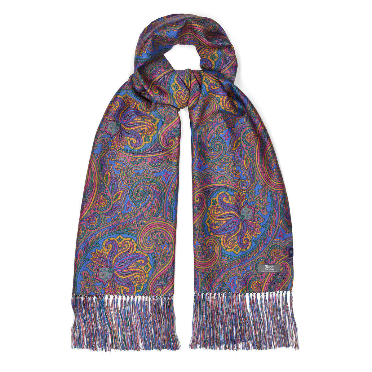 Baroque Paisley Silk Scarf in Blue – Budd Shirtmakers Ltd