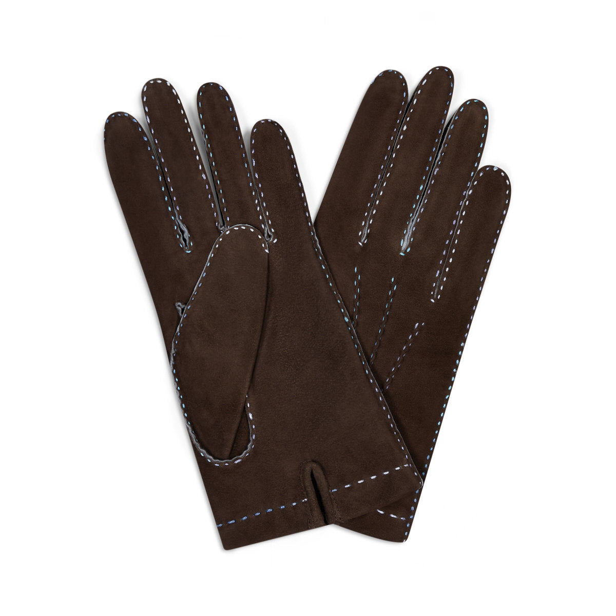 Chocolate Goatskin / Cashmere Lined Gloves with Contrast Stitching ...