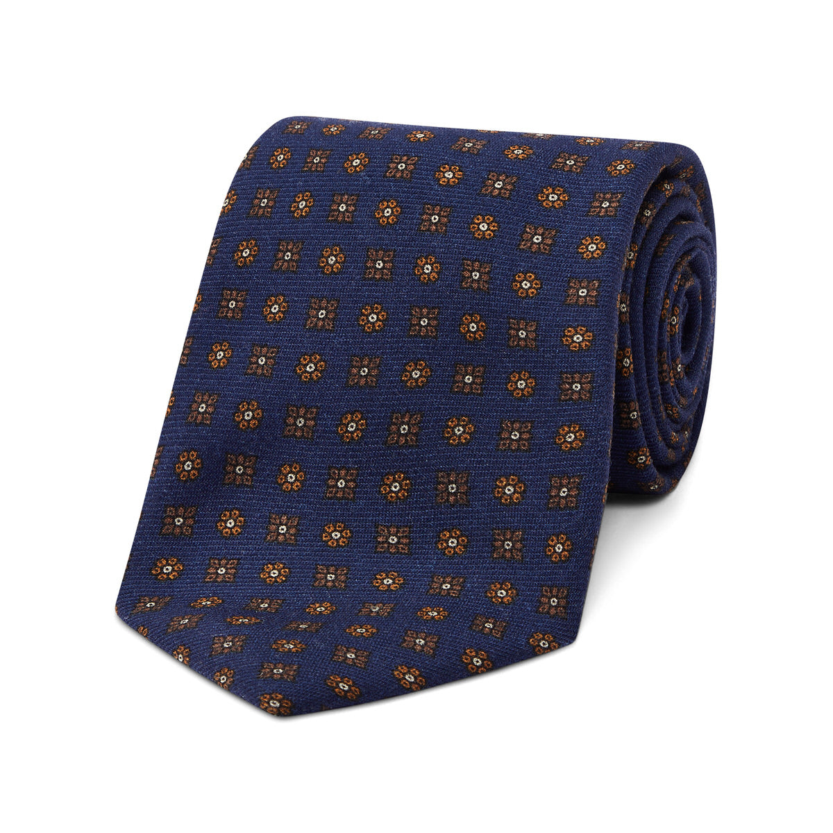 Floral Motif Wool Tie in Royal – Budd London