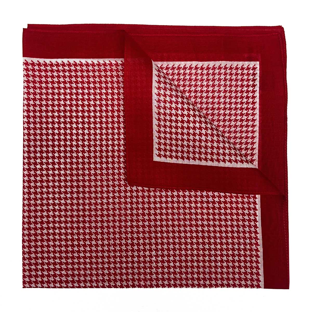 Italian Cotton Dogtooth Handkerchief in Red – Budd London