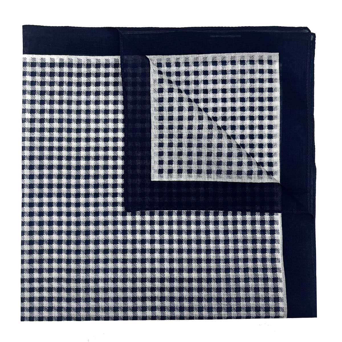 Italian Cotton Gingham Check Handkerchief in Navy – Budd Shirtmakers Ltd
