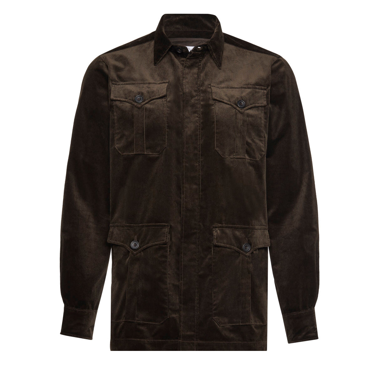 Cotton Corduroy Safari Jacket in Olive – Budd London