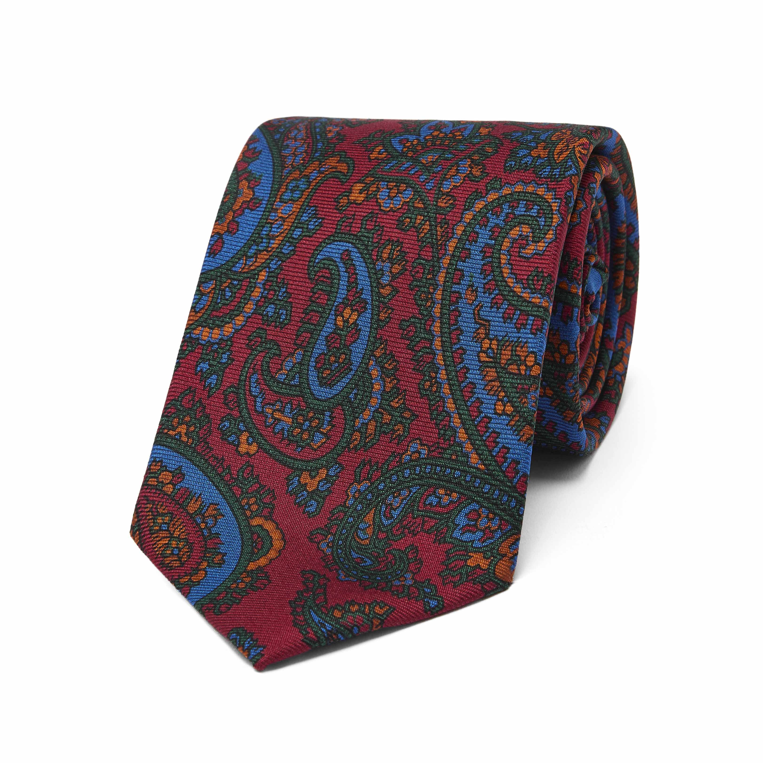 Oversized Paisley Madder Silk Tie in Red – Budd London