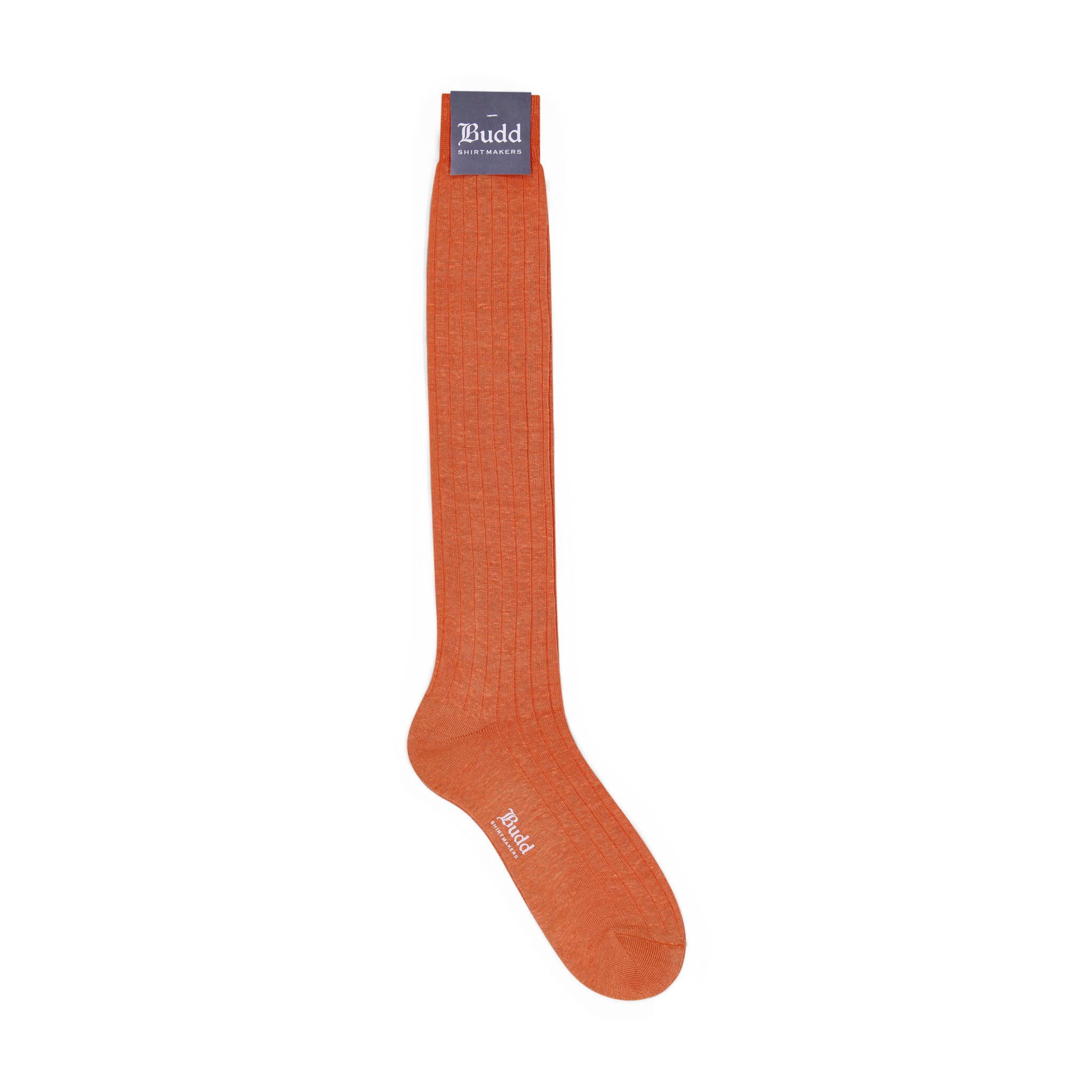 Linen Long Socks in Orange – Budd Shirtmakers Ltd