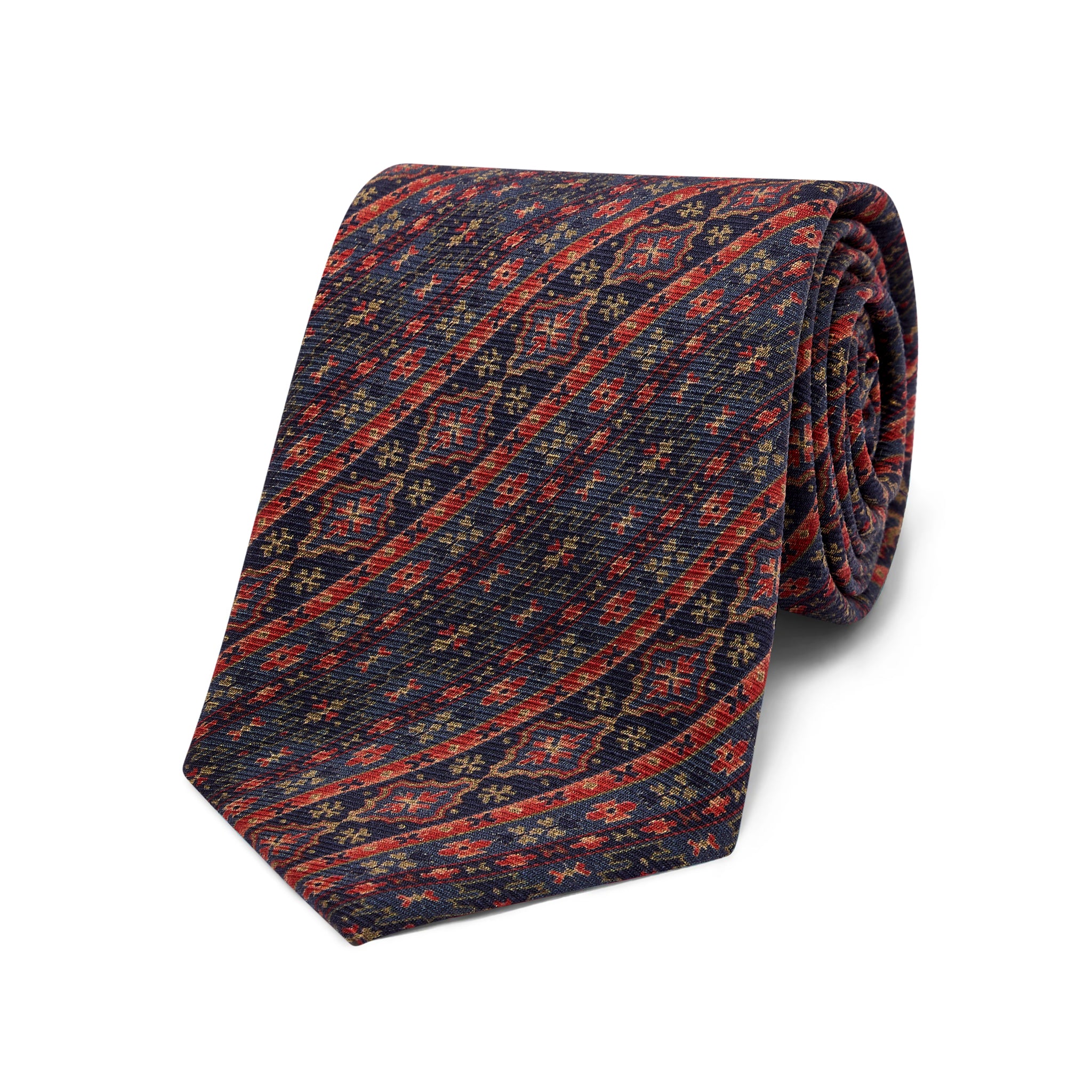 Venetian Floral Silk Twill Tie in Navy – Budd Shirtmakers Ltd