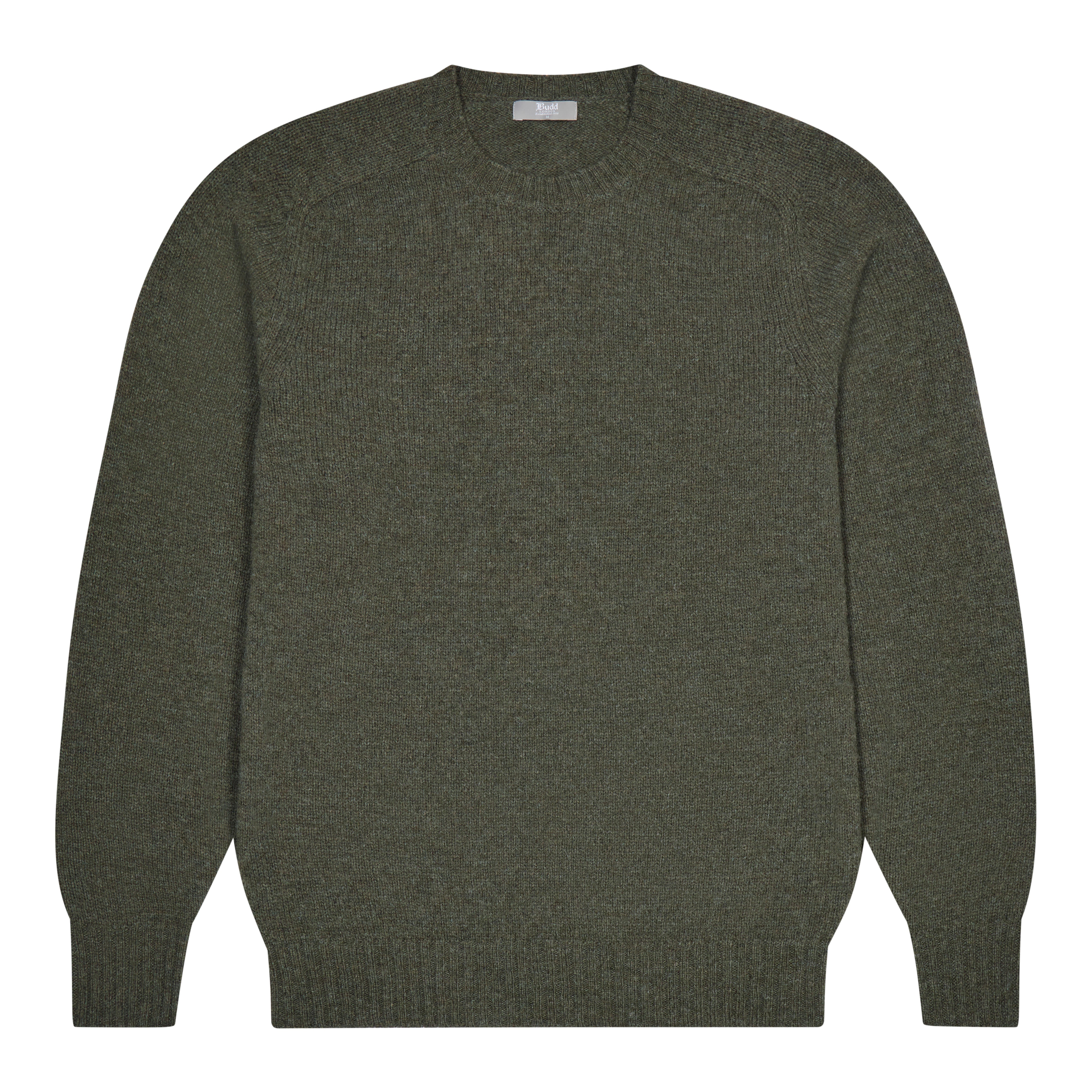 Hillswick Brushed Shetland Crew Neck Jumper in Loden Green – Budd ...