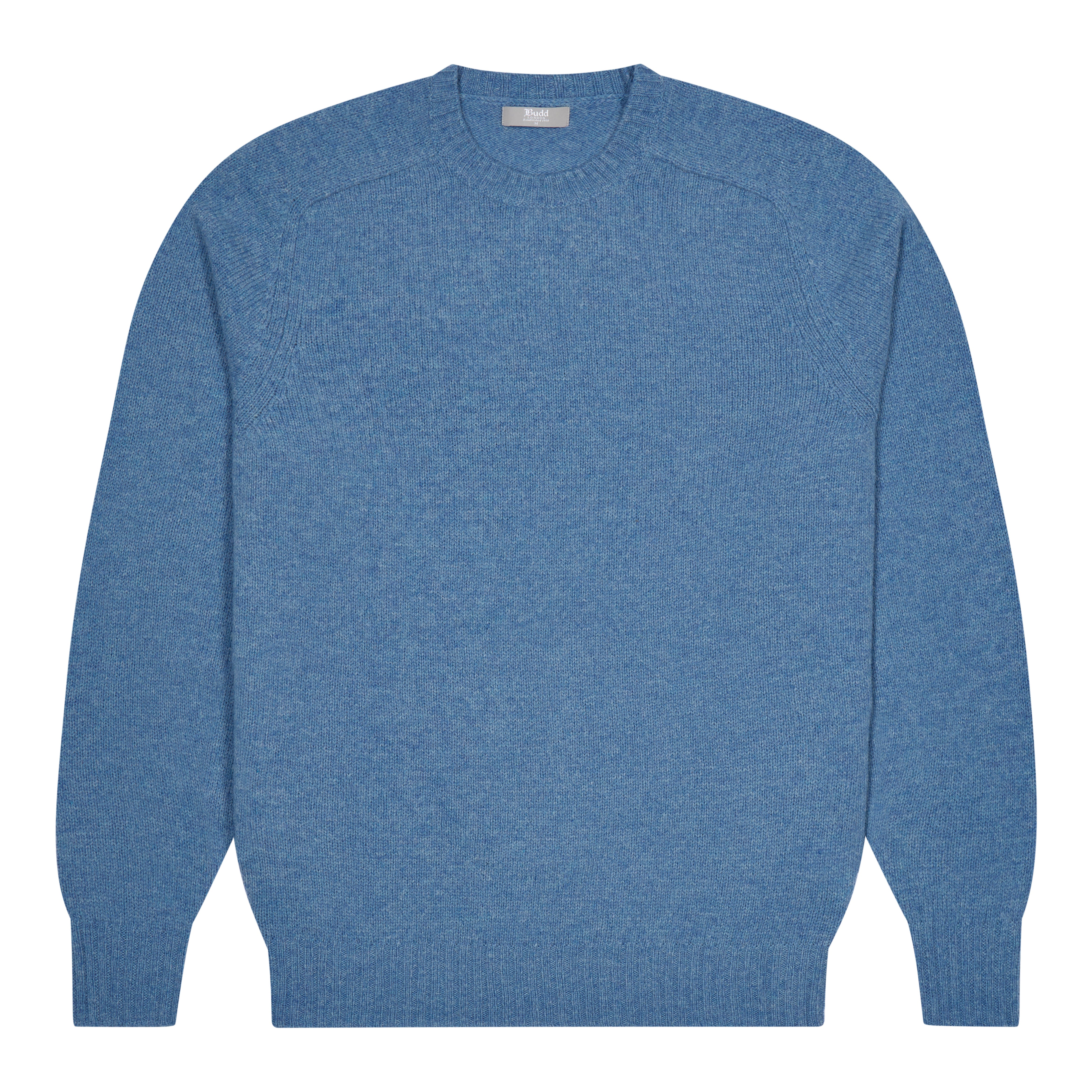 Hillswick Brushed Shetland Crew Neck Jumper in Nordic Blue – Budd ...