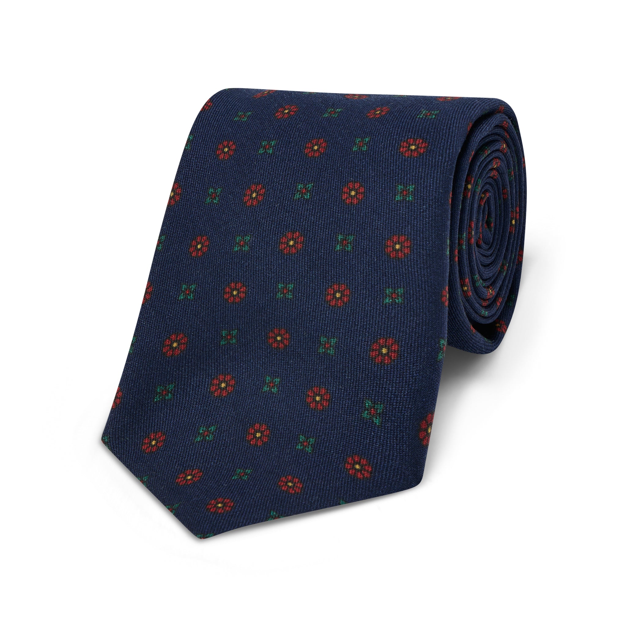 Florentine Motif Fine Wool Tie in Navy – Budd Shirtmakers Ltd