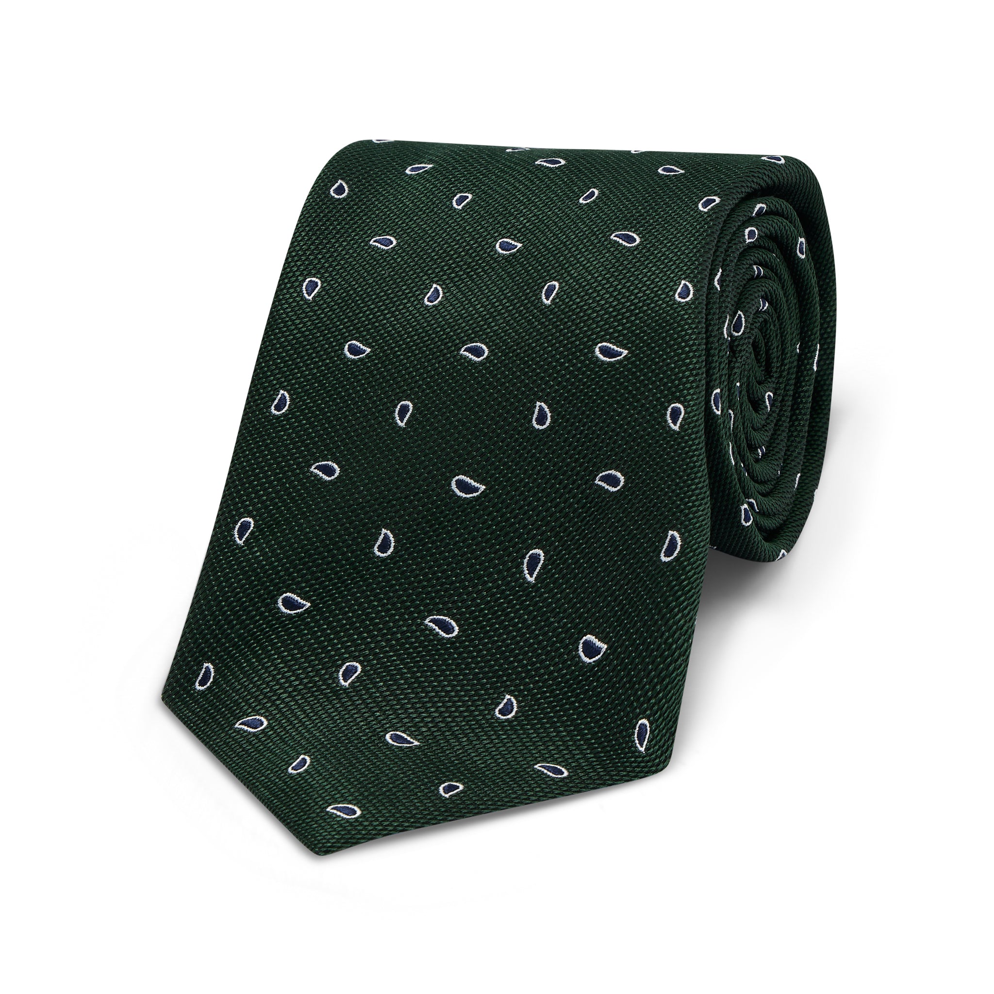 Teardrop Motif Woven Silk Tie in Green – Budd Shirtmakers Ltd