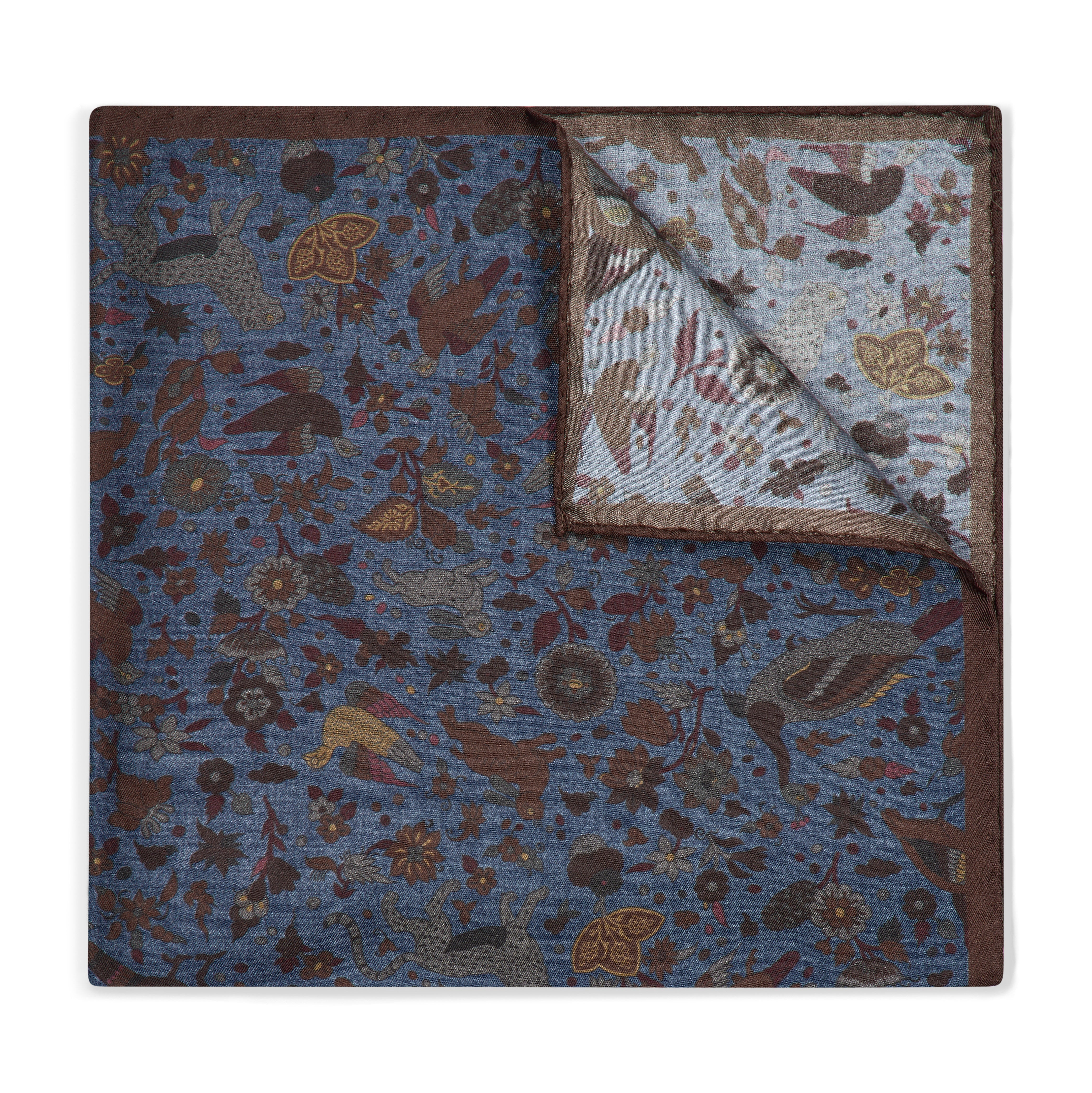 Woodland Animals Silk Pocket Square in Denim – Budd Shirtmakers Ltd