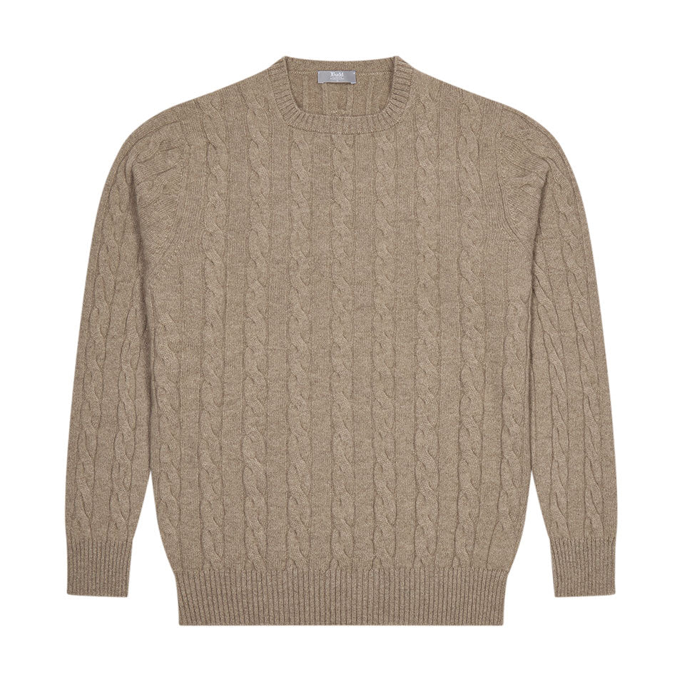 Bowhill Scottish Cashmere Cable Knit Jumper in Stoneage Beige – Budd ...