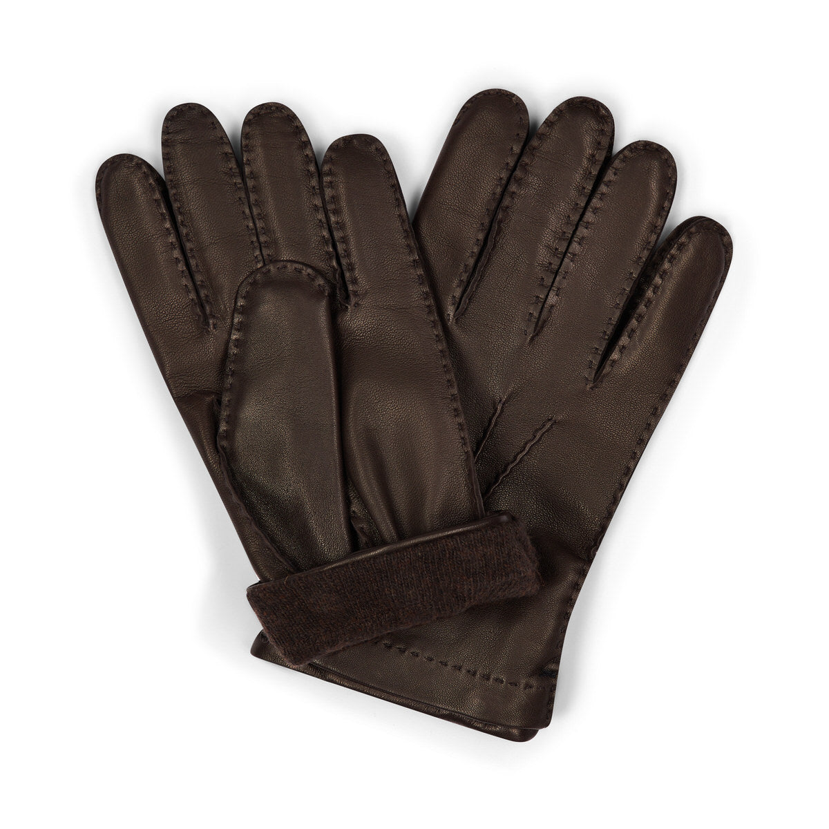 Nappa Gloves with Cashmere Lining in Dark Brown – Budd London