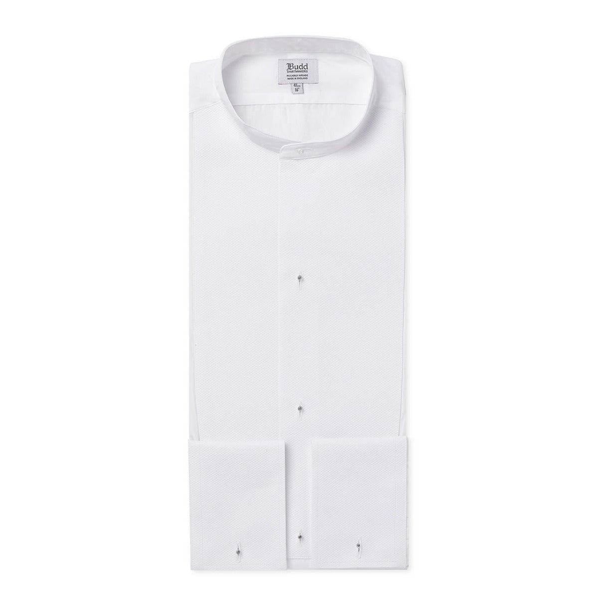 White Semi-Stiff Neckband Marcella Dress Shirt – Budd London