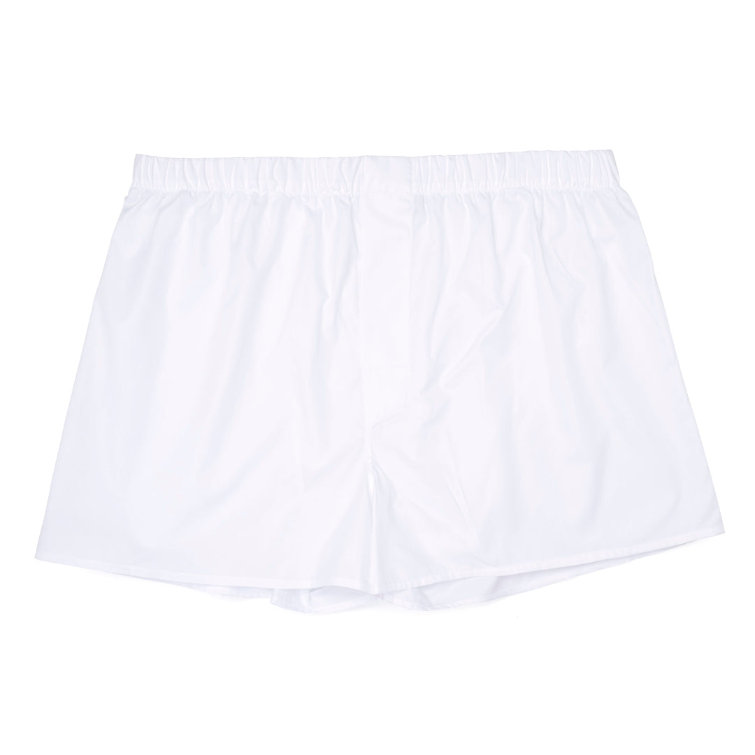 Plain Cotton Classic Boxer Shorts in White – Budd London