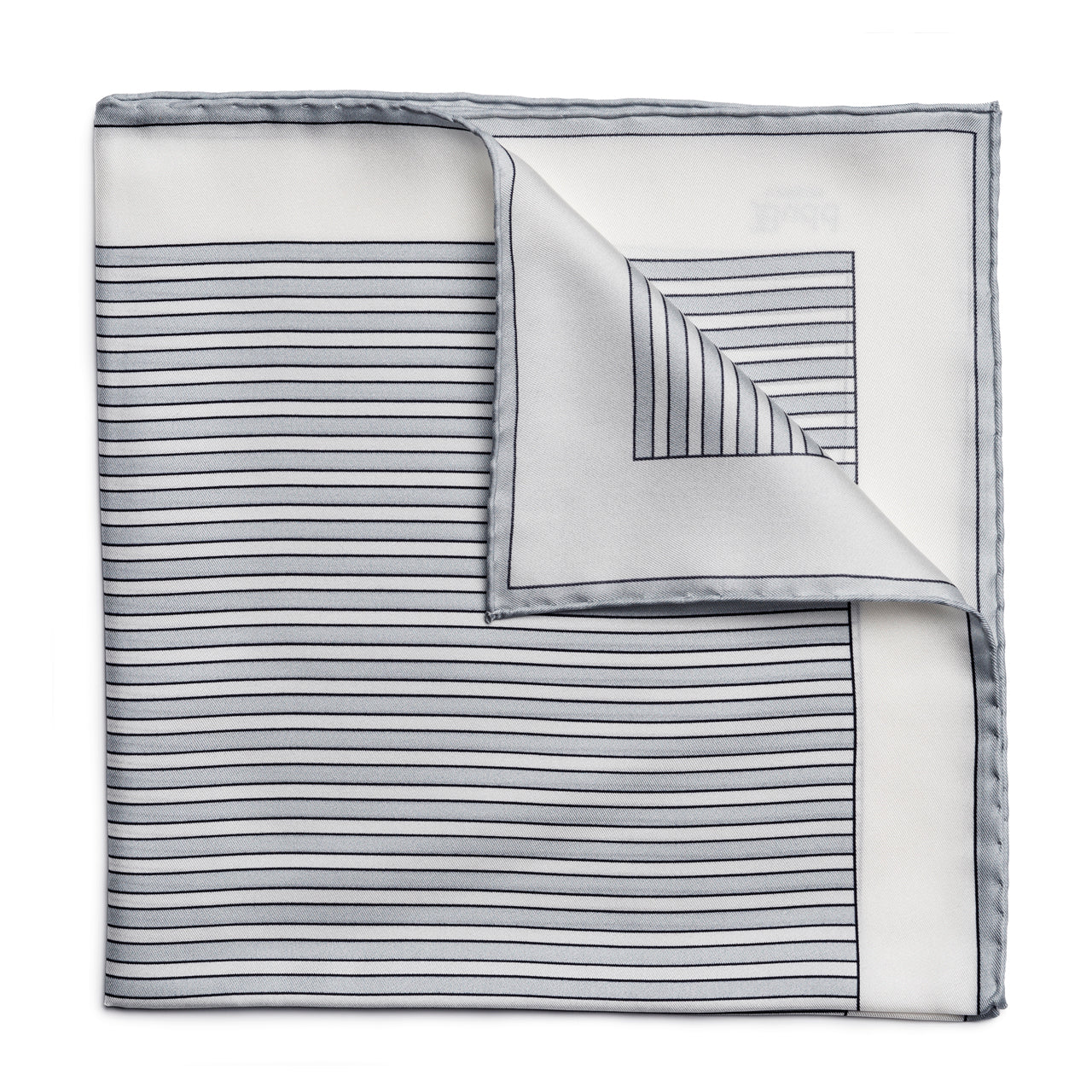 Exclusive Budd Stripe Silk Pocket Square in Grey – Budd London