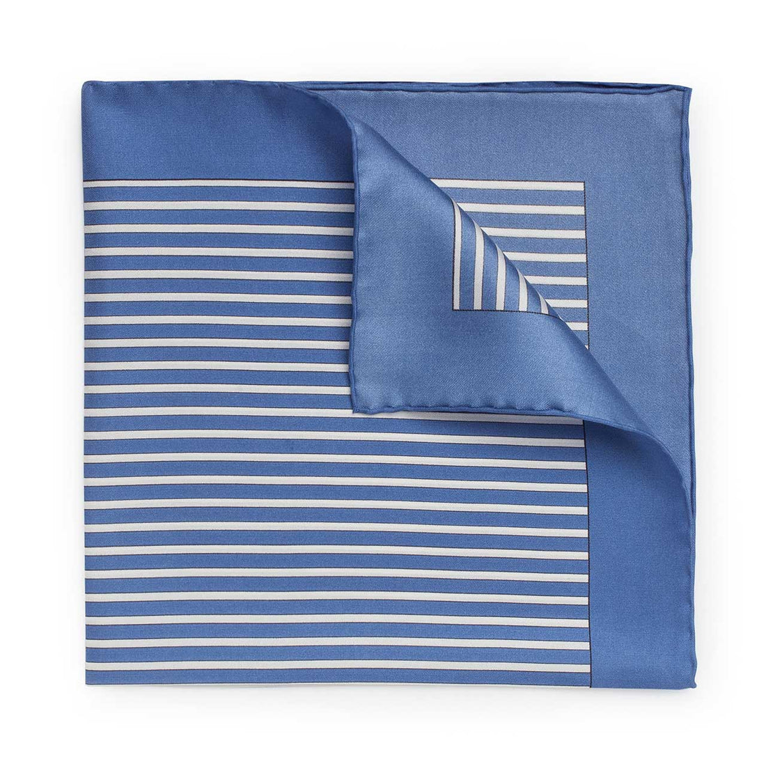 Exclusive Budd Stripe Silk Pocket Square in Edwardian Blue – Budd ...