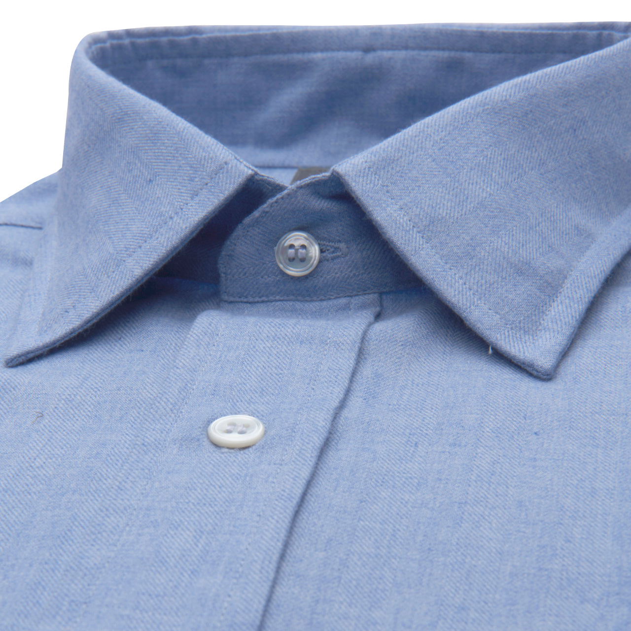 Tailored Fit Small Herringbone Cotton and Cashmere Button Cuff Shirt i ...
