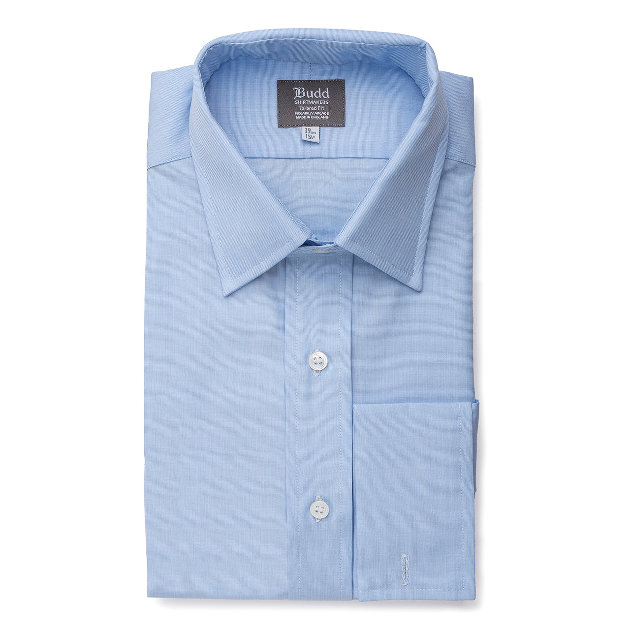 Luxury Sky Blue Tailored Fit End on End Shirt | Budd Shirts – Budd London