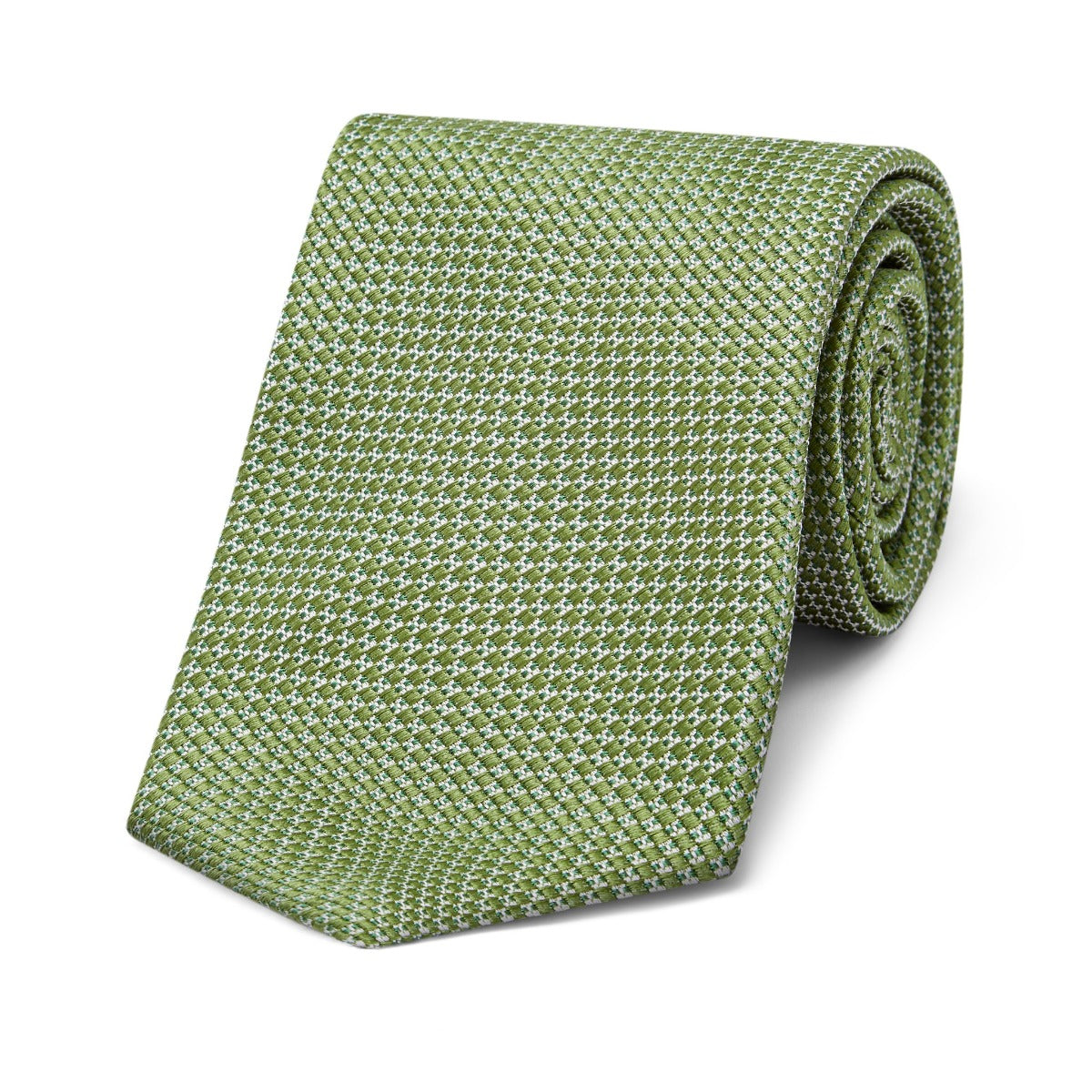 Woven Jacquard Tie in Spring Green – Budd London